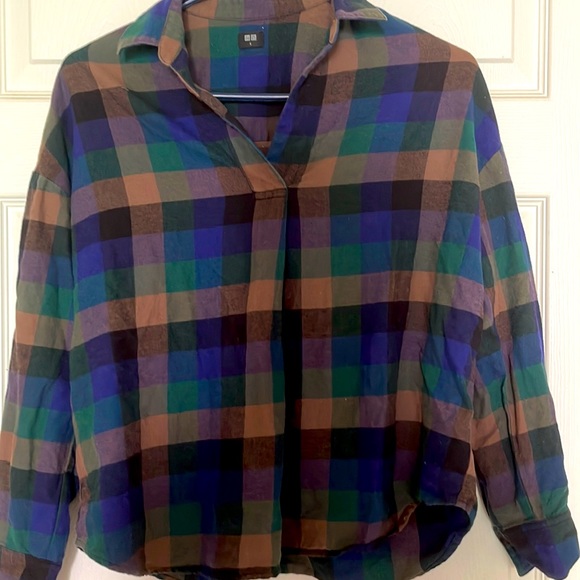 Uniqlo | Tops | Uniqlo Check Shirt S | Poshmark